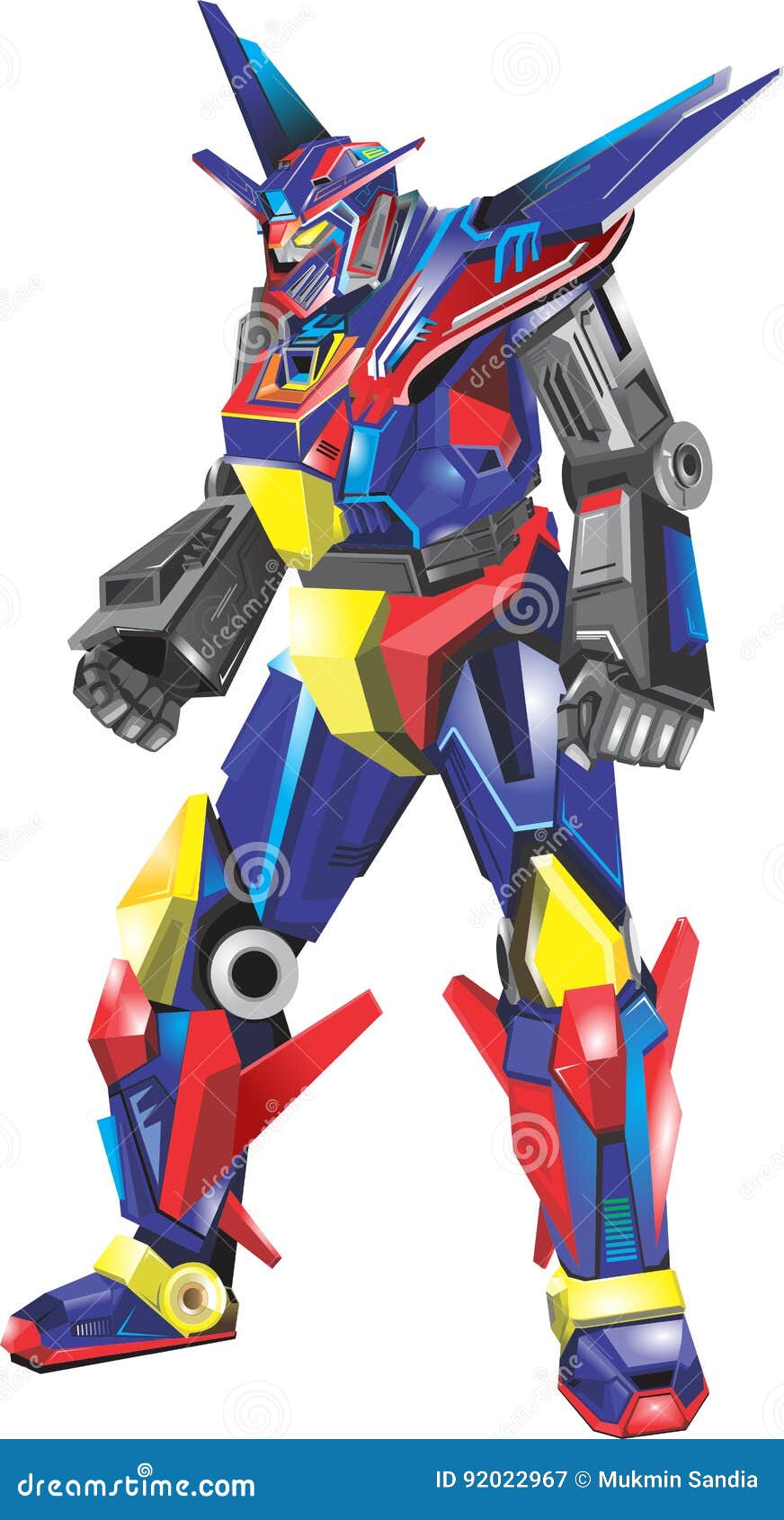 Robot Fullcolor Cartoon Vector | CartoonDealer.com #92022967