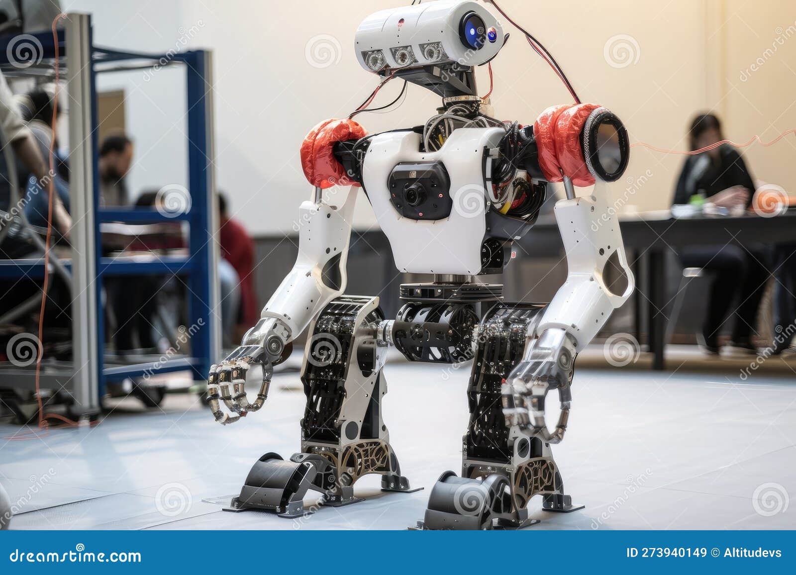 Robot, Fully Equipped with Sensors and Devices, Ready for a Task in the ...