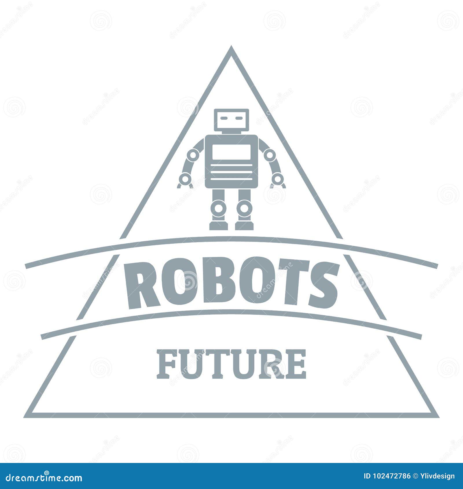 Robot Future Logo, Simple Gray Style Stock Vector - Illustration of ...