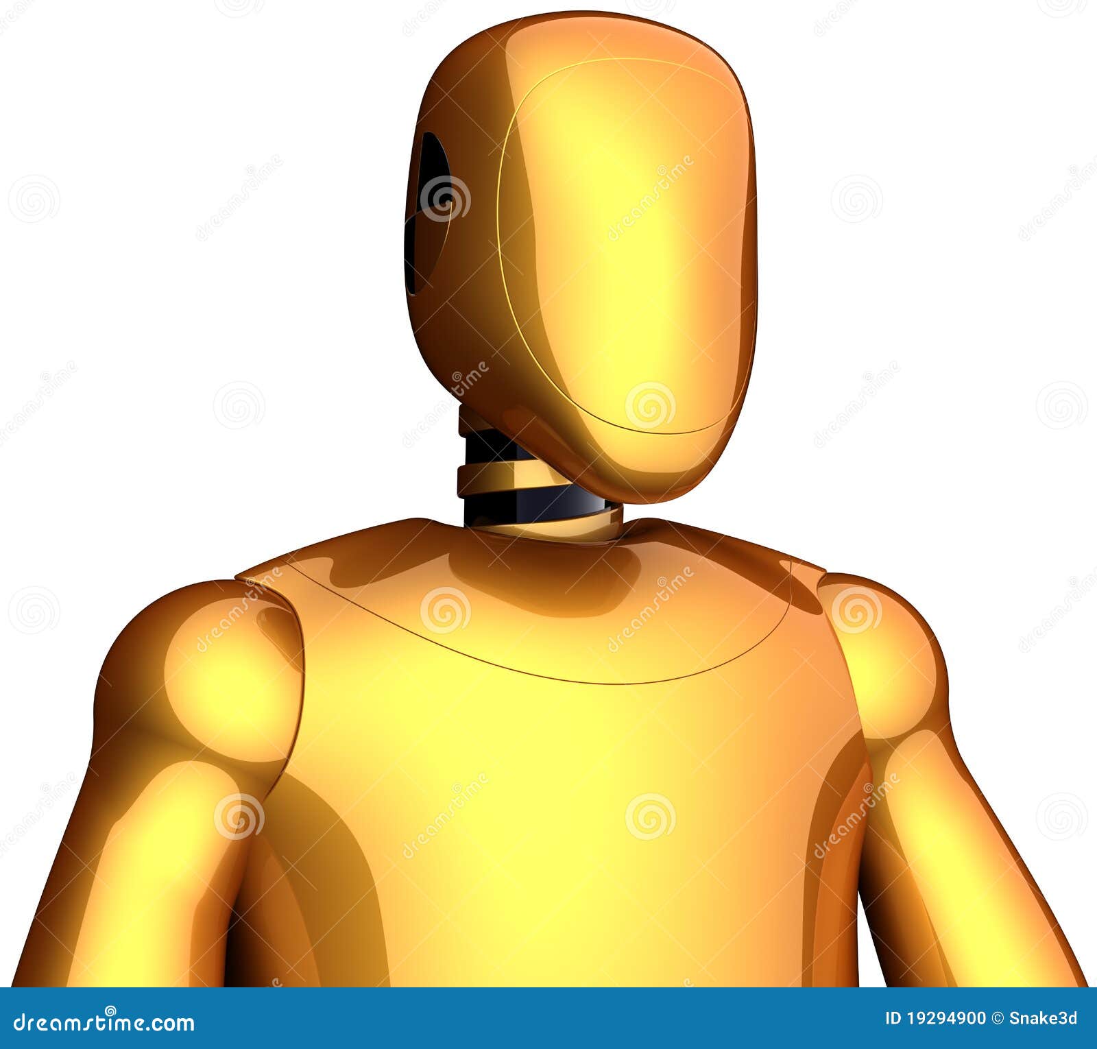 Robot Futuristic Android Golden Stock Illustration - Illustration of ...