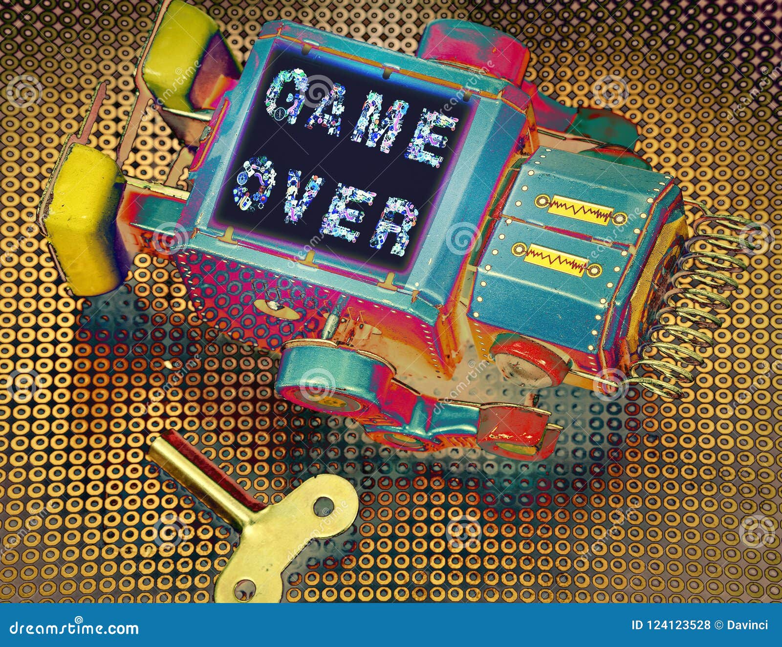 Robot game over stock photo. Image of conceptual, performance - 124123528