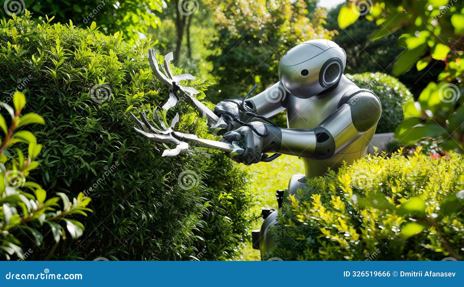 Robot Trimming The Tree Royalty-Free Stock Image | CartoonDealer.com ...