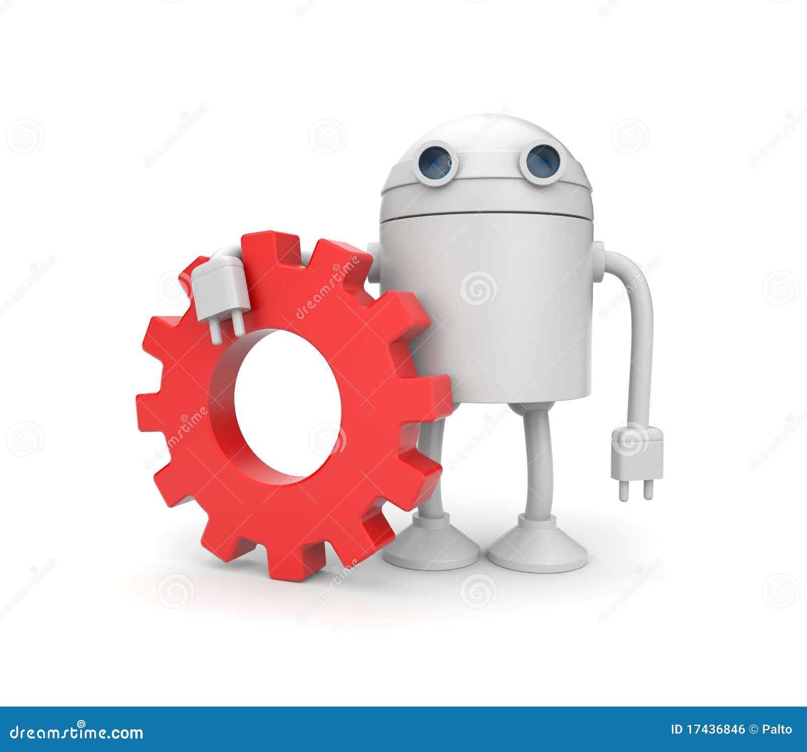 Robot with gear stock illustration. Illustration of mechanism - 17436846