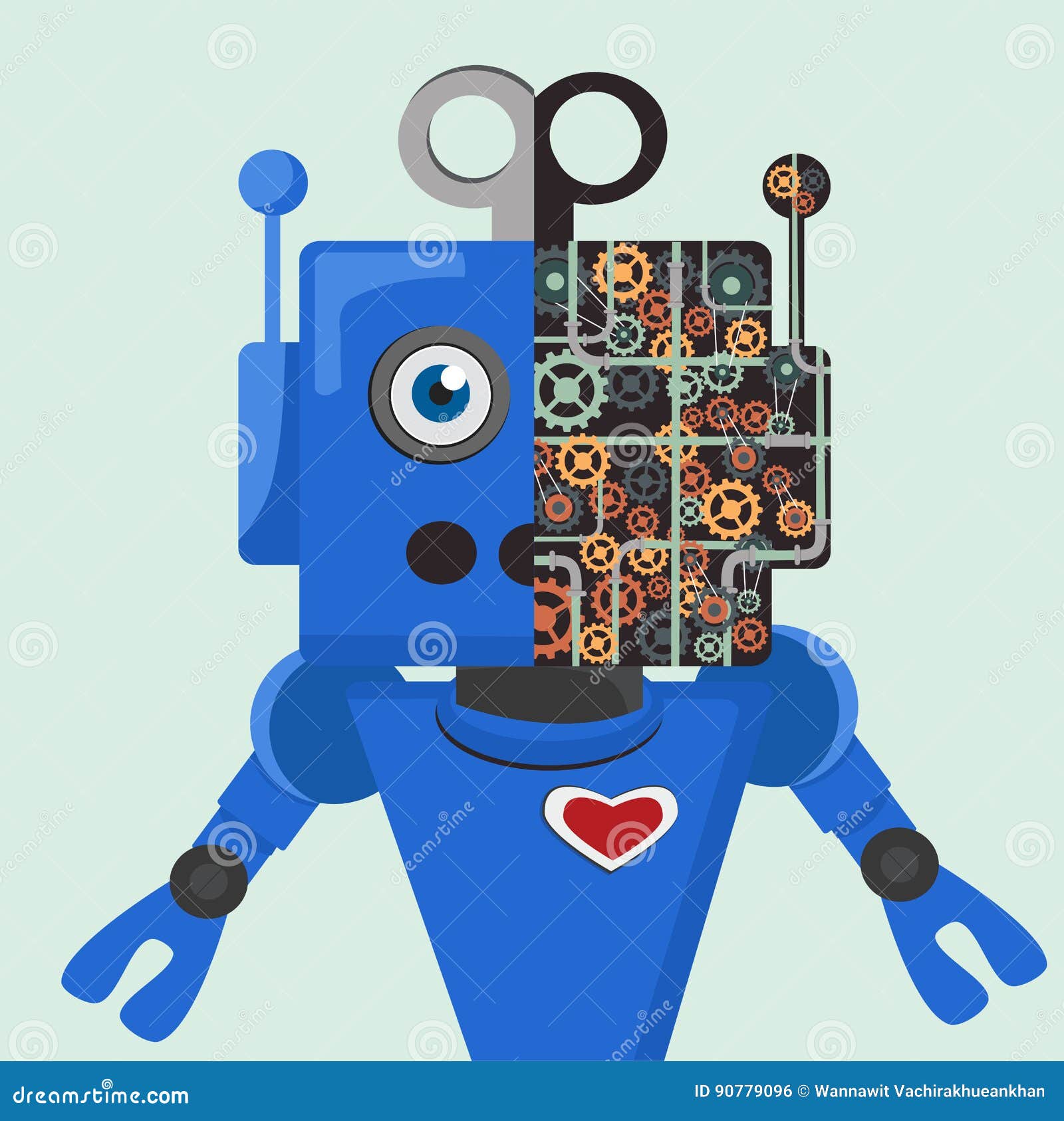 Robot With Gear Mechanism Stock Photo | CartoonDealer.com #13419198