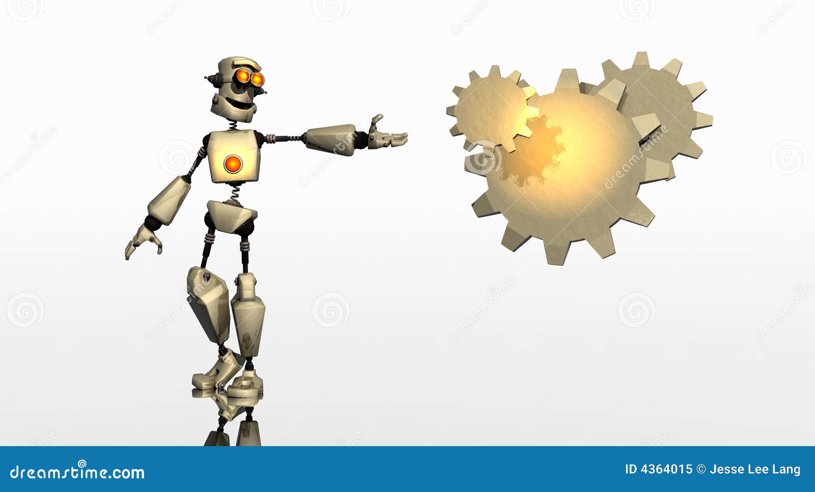 Robot with gears stock illustration. Illustration of wallpaper - 4364015