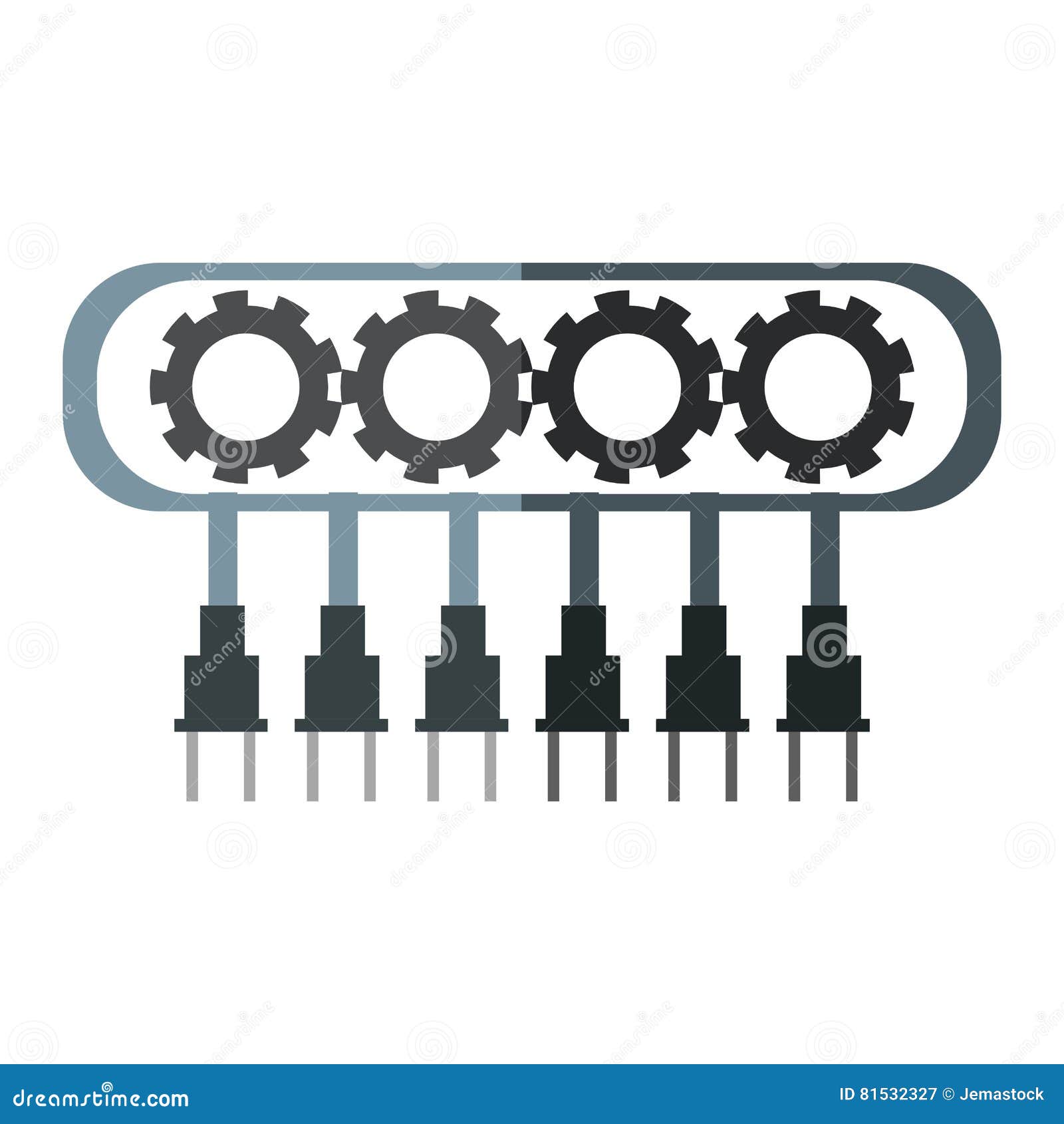 Robot with gears design stock vector. Illustration of mechanical - 81532327