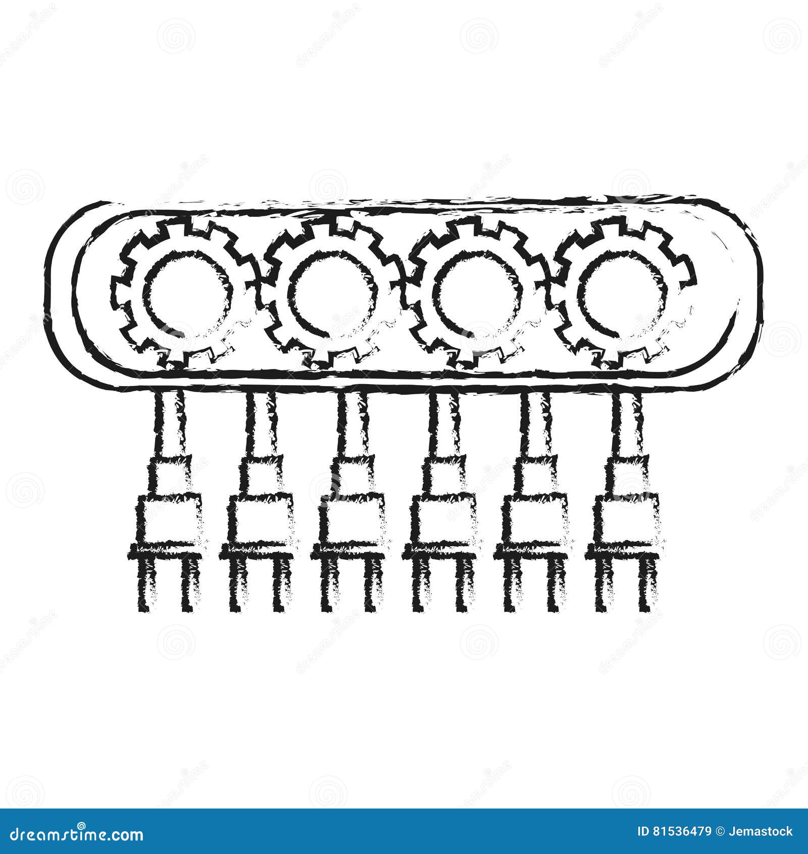 Robot with gears design stock vector. Illustration of mechanical - 81536479