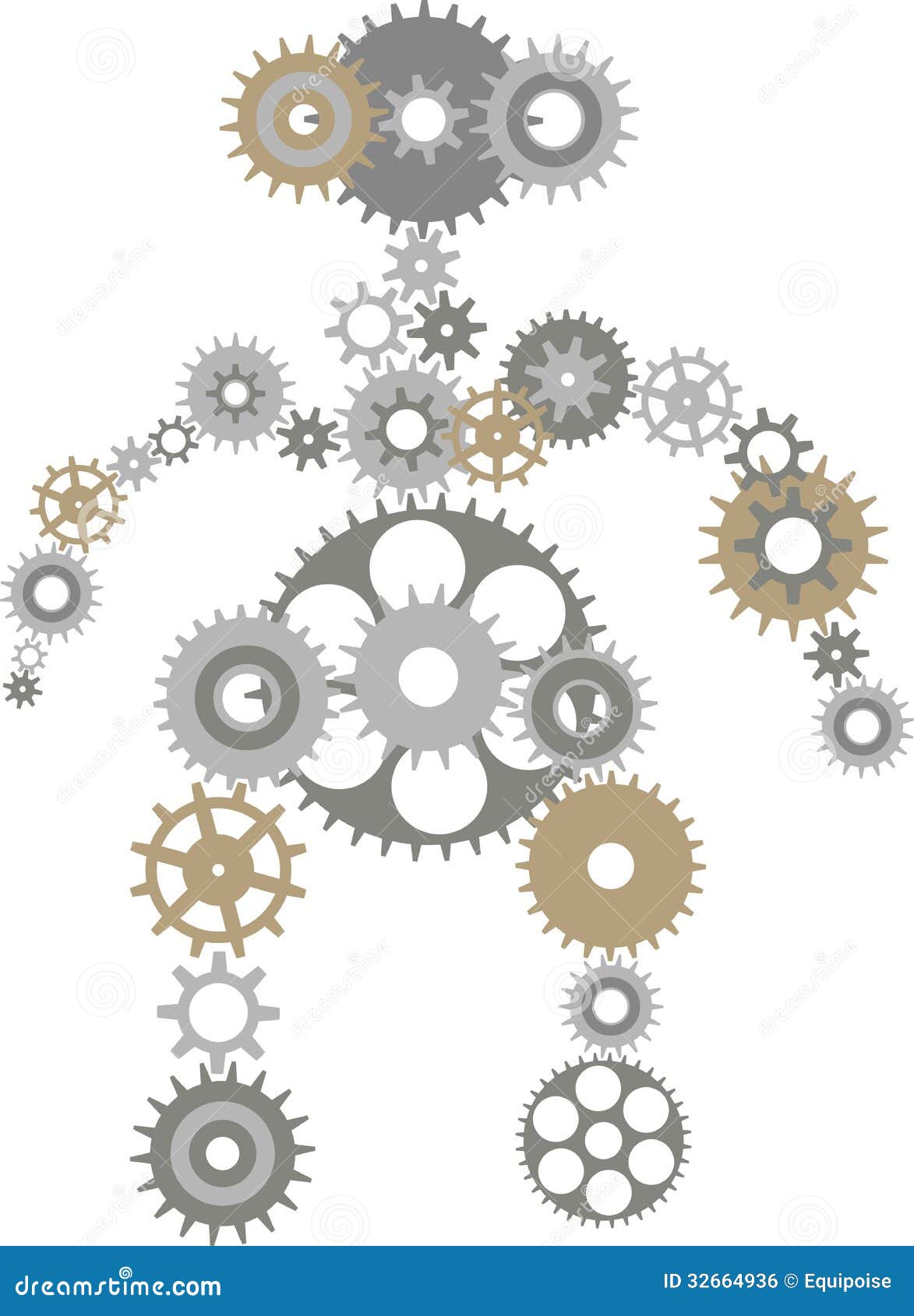Robot With Gears Cartoon Vector | CartoonDealer.com #96868589