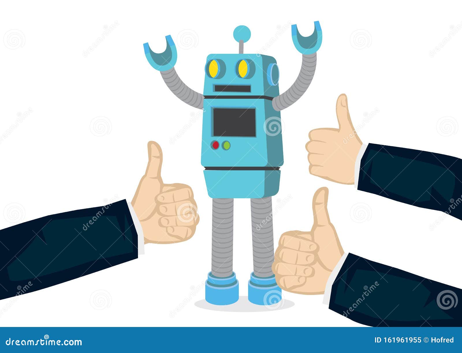 Robot Getting Praises for Doing a Good Job. Concept of Automation or ...