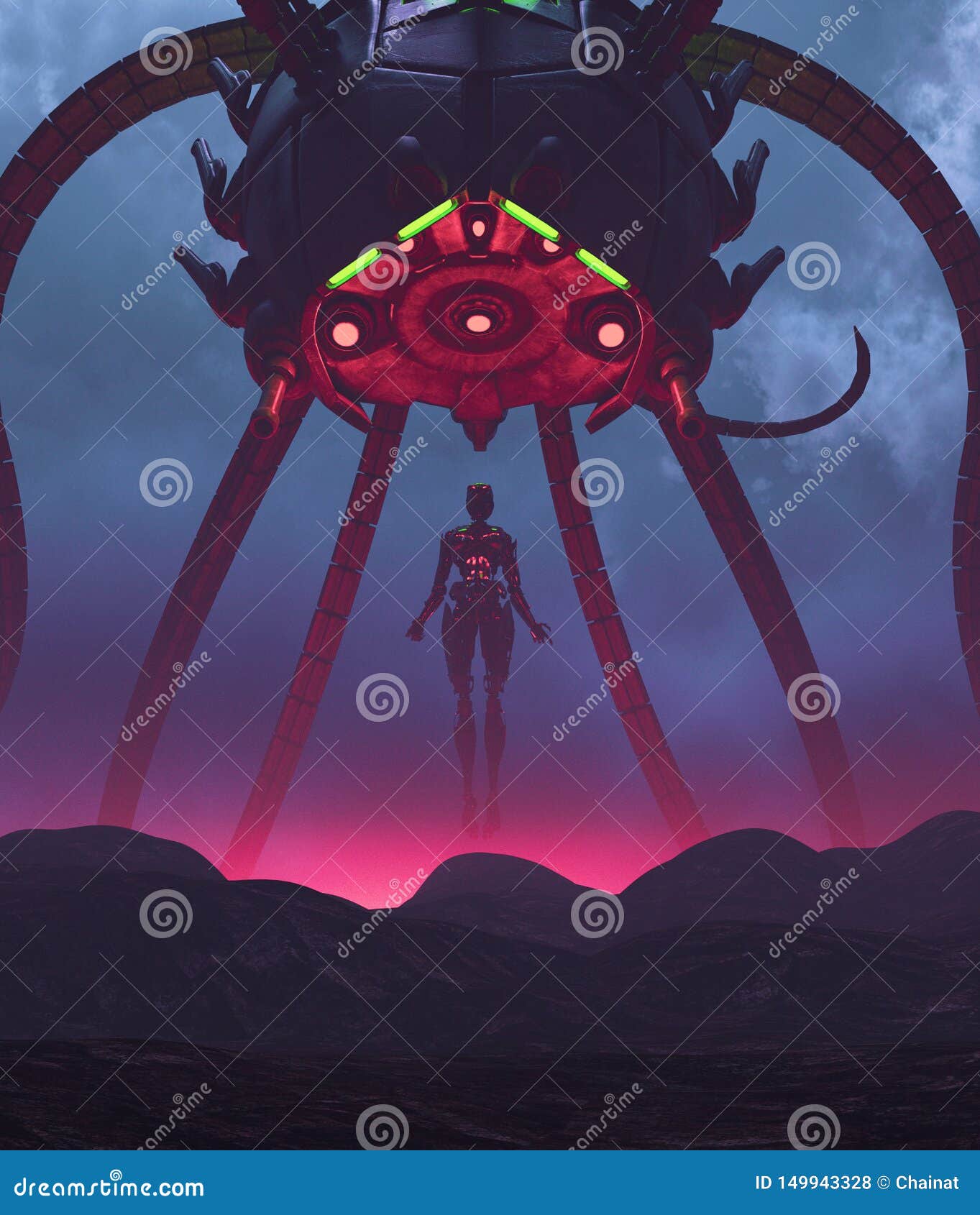 Alien Ship Leaving Distant Planet Stock Image | CartoonDealer.com #50361595