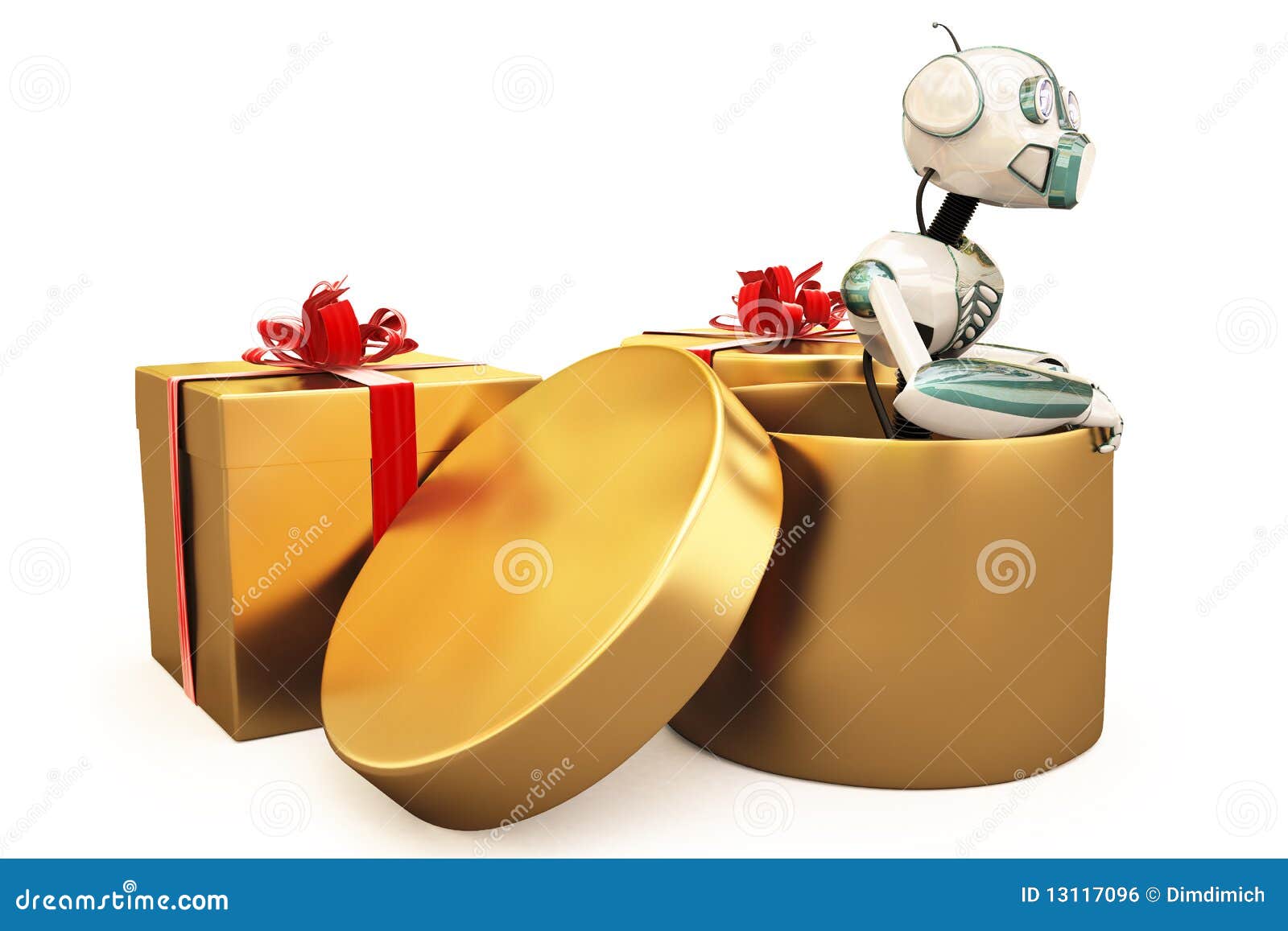 Robot and gift stock illustration. Illustration of future - 13117096