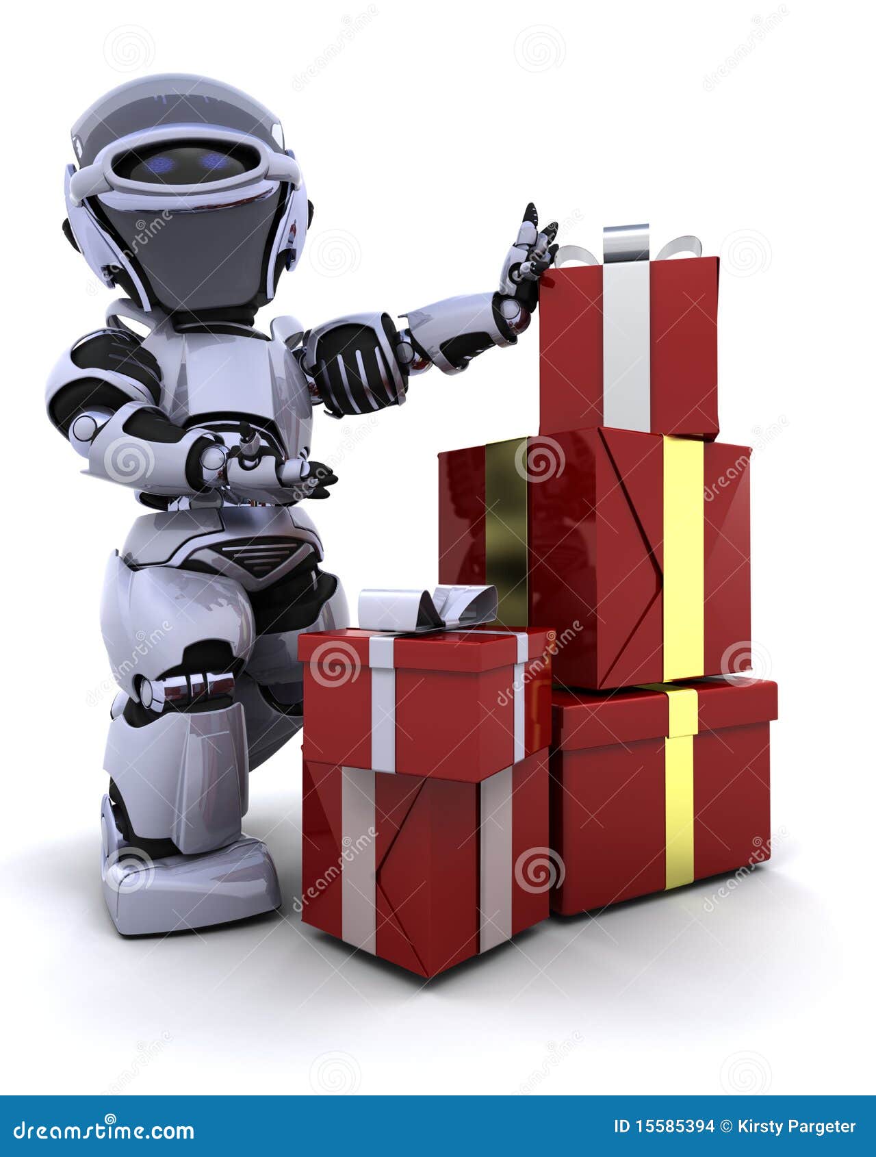 Robot With Gift Box Stock Image | CartoonDealer.com #36415531