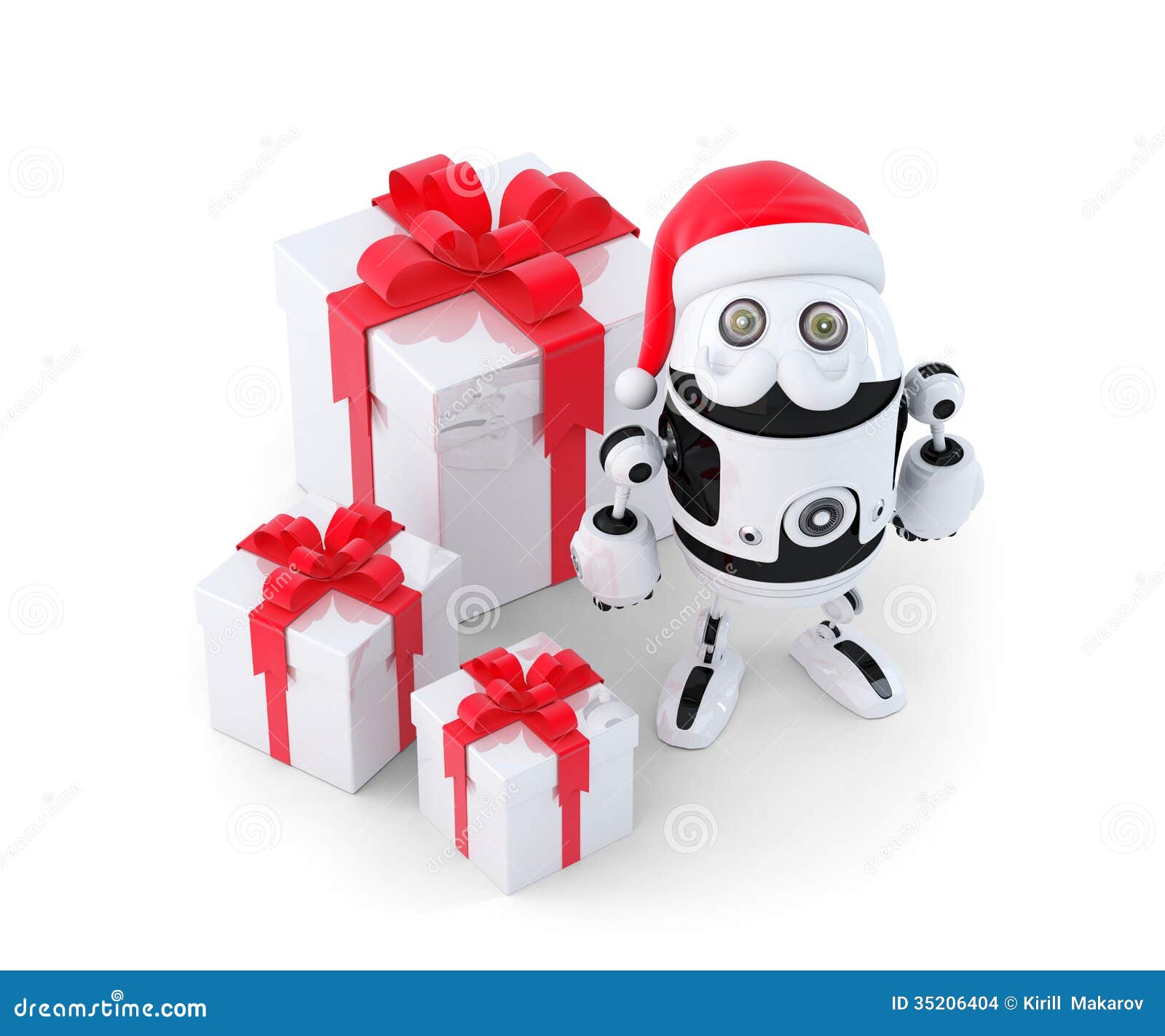 Robot with Gift Boxes. Christmas Concept Stock Illustration ...