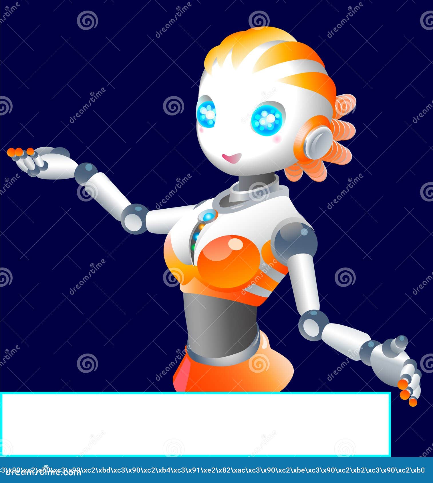 Robot girl. stock vector. Illustration of cute, announcement - 54319167