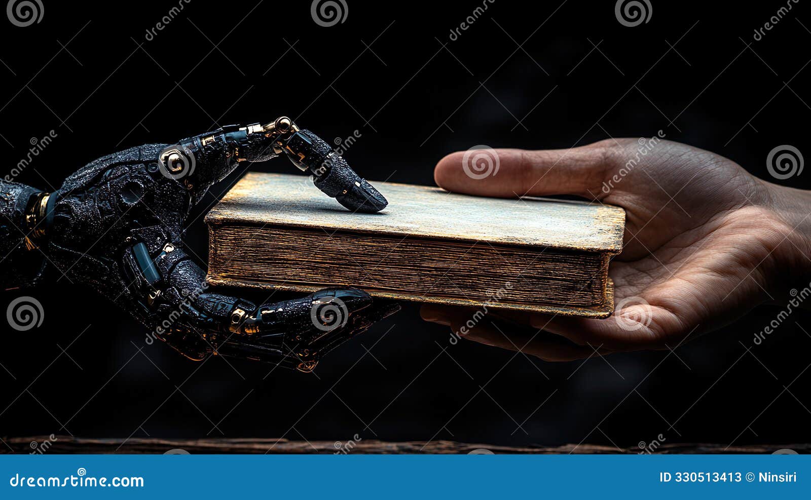 Robot Gives Knowledge Book To Human.Conception of AI Technology ...