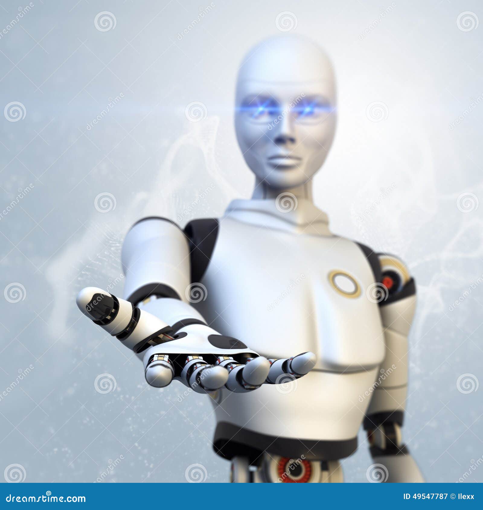Robot giving his hand stock illustration. Illustration of artificial ...