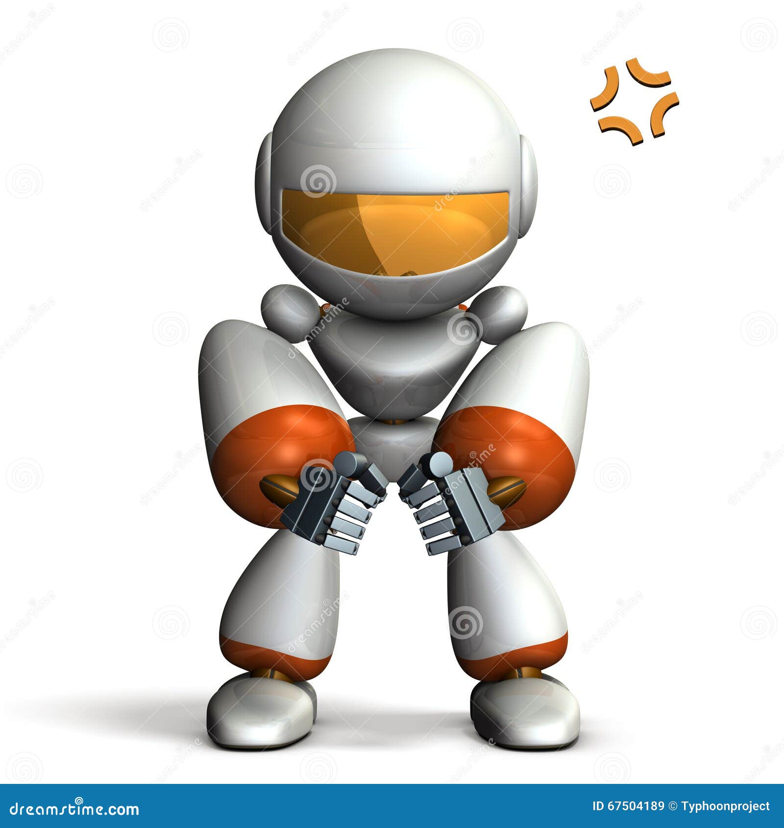Robot is Glaring because Angry. Stock Illustration - Illustration of ...