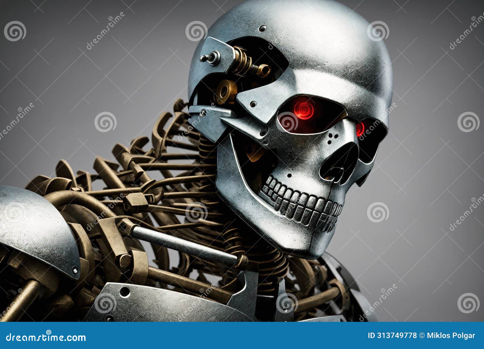 A Robot with Glowing Red Eyes. Stock Photo - Image of peep, scarlet ...