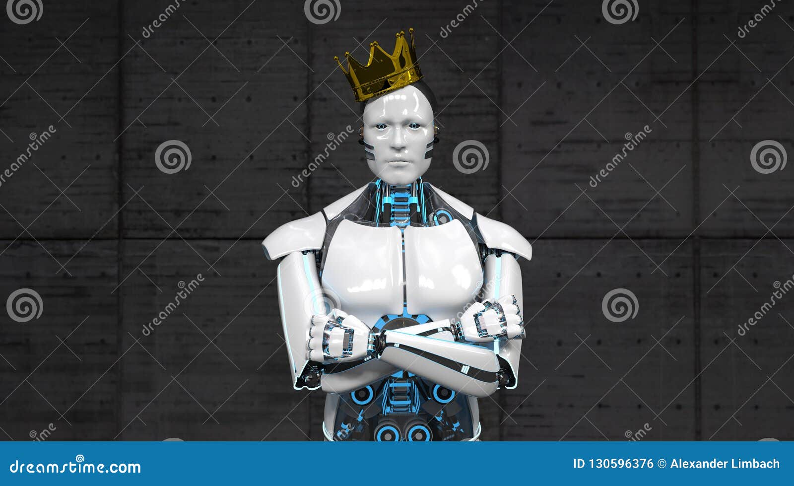 Robot With A Crown And Scepter Coloring Page Vector Illustration ...