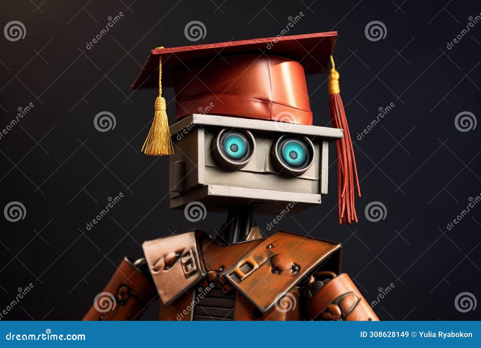 Robot Graduation Cap. Generate Ai Stock Image - Image of person ...