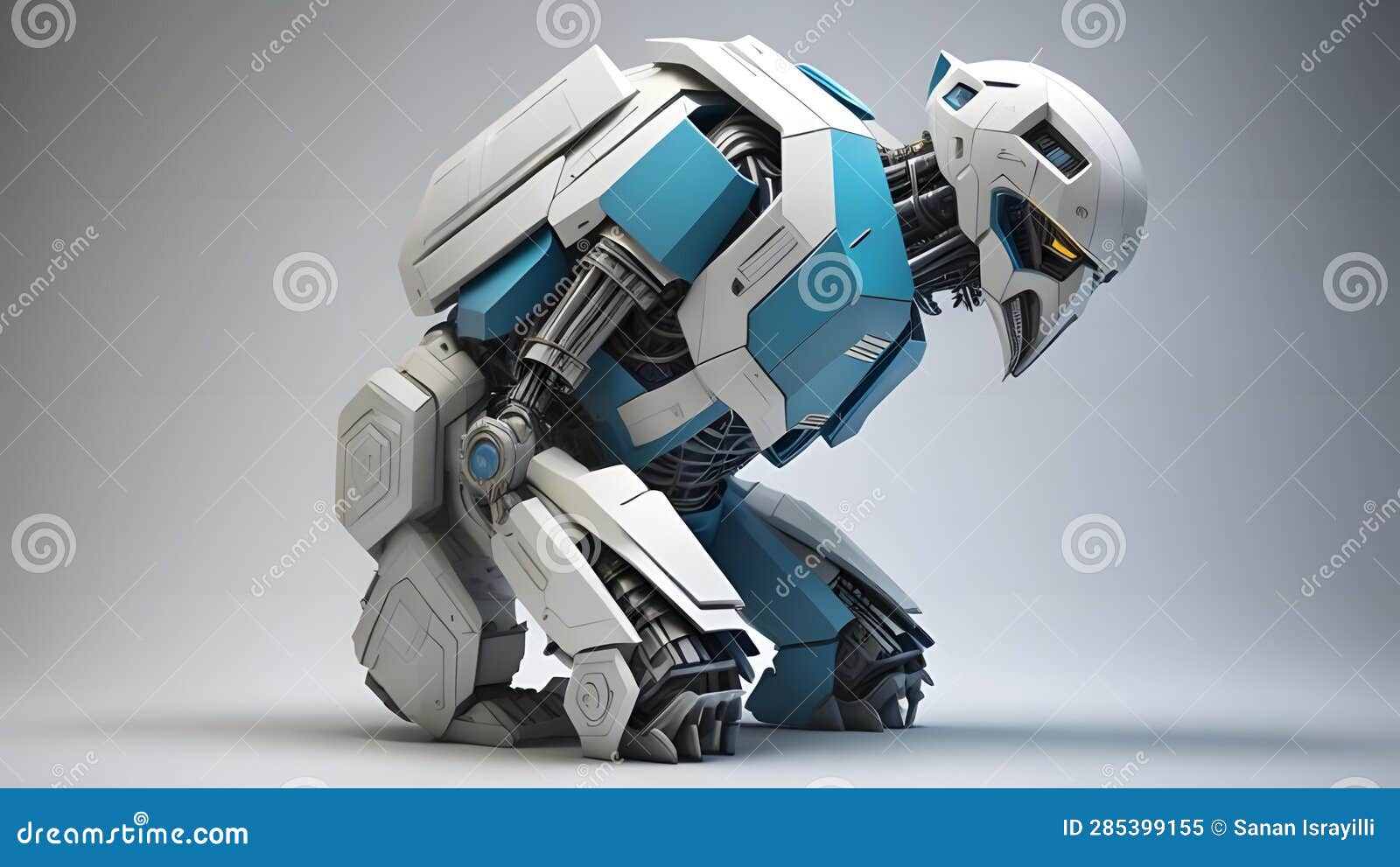 A Robot on a Gray Background with Copy Space. Generative Ai Stock Image ...
