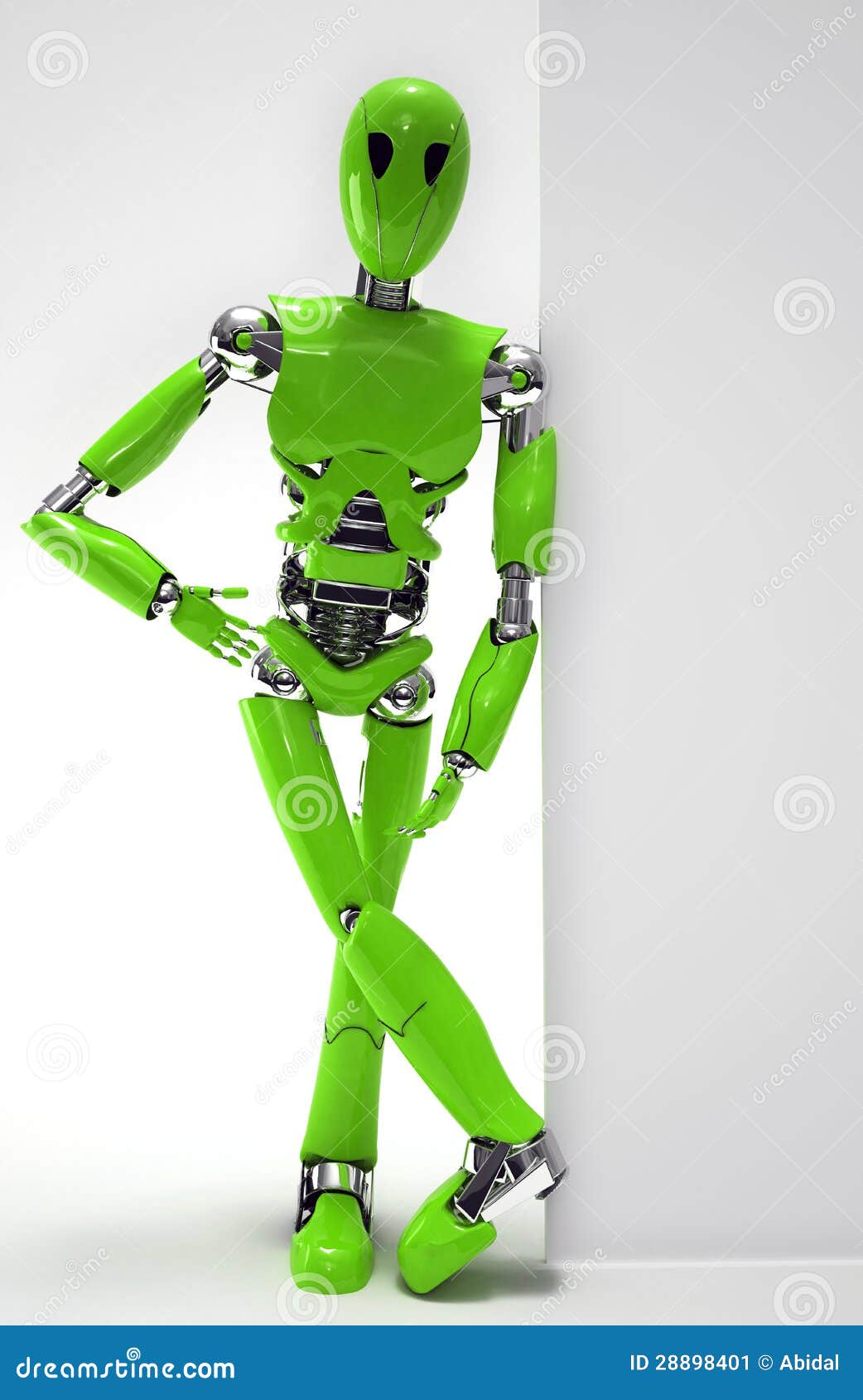 Robot green stock illustration. Illustration of chrome - 28898401