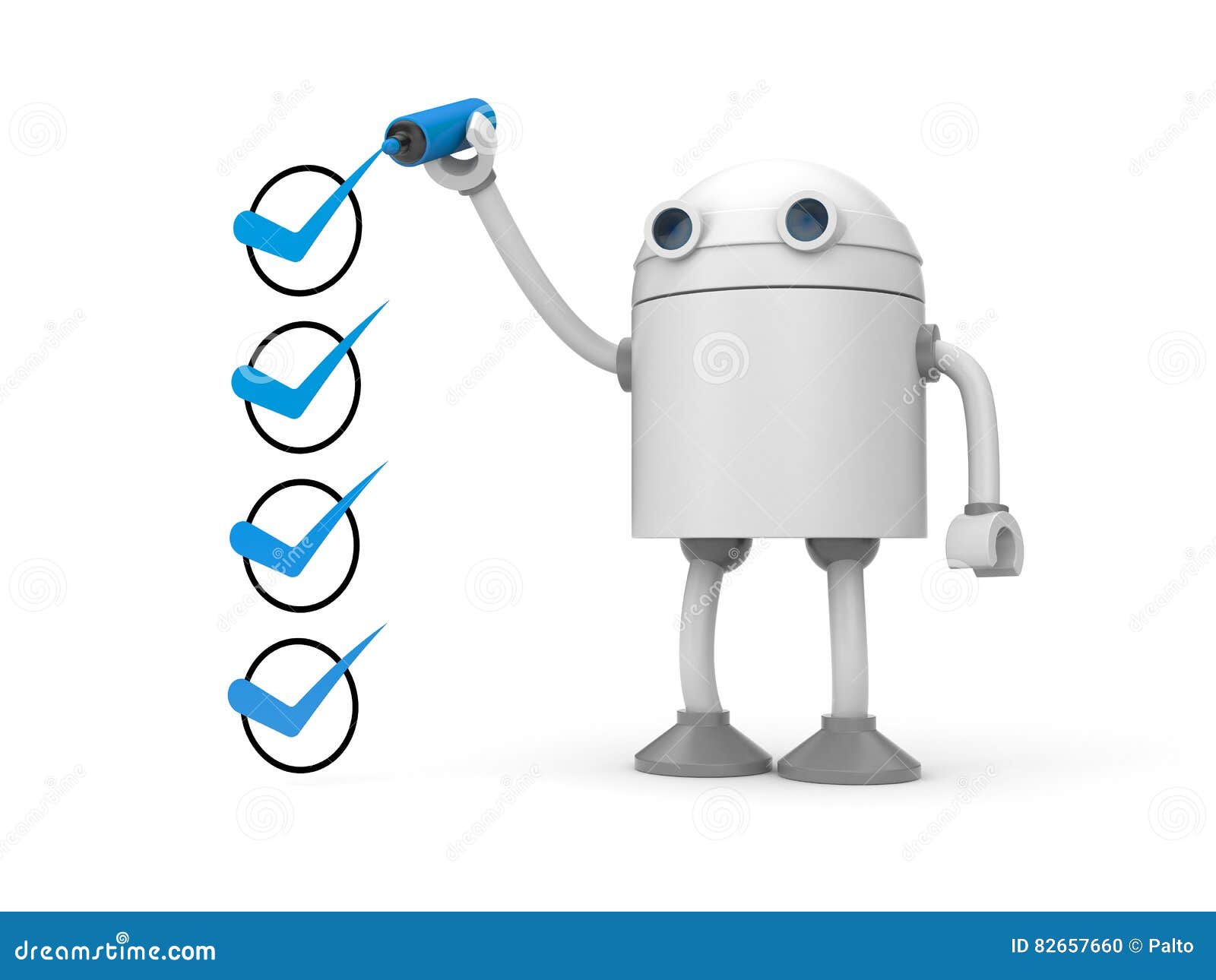 Robot With Checklist Tasks Hand Drawn Outline Doodle Icon. Vector ...