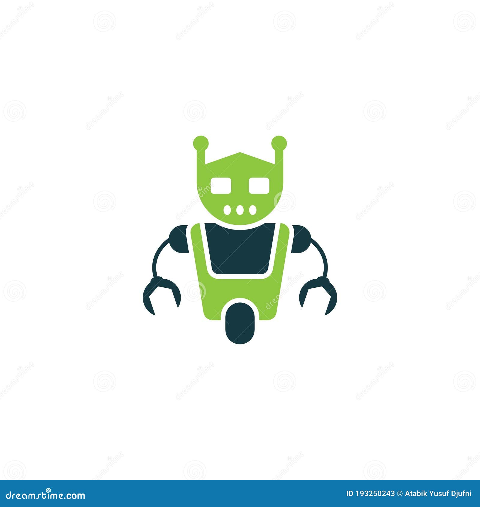 Robot Green Logo Vector Icon Illustration Stock Vector - Illustration ...