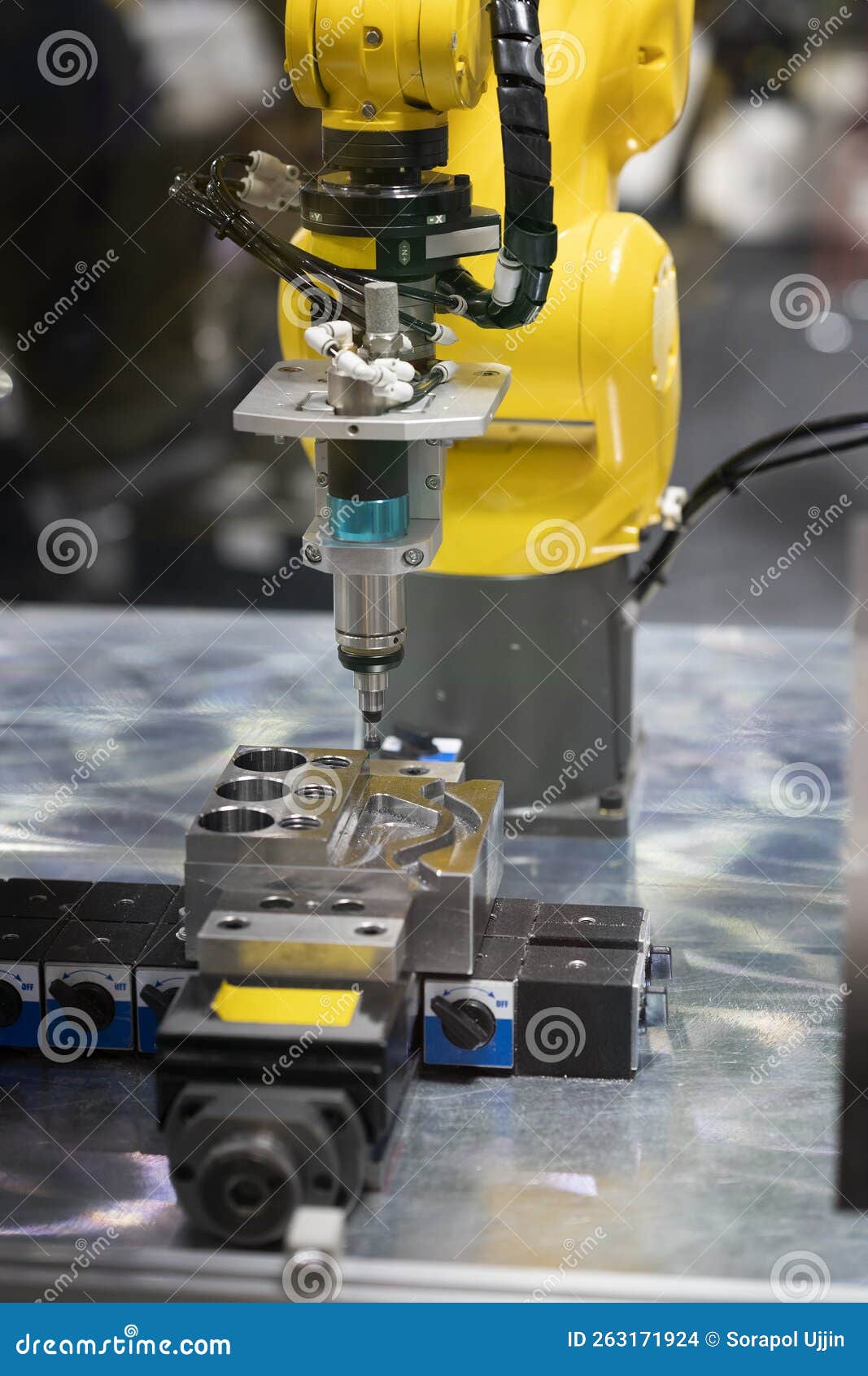 Robot Grinding Automotive Part Deburring and Trimming Stock Photo ...