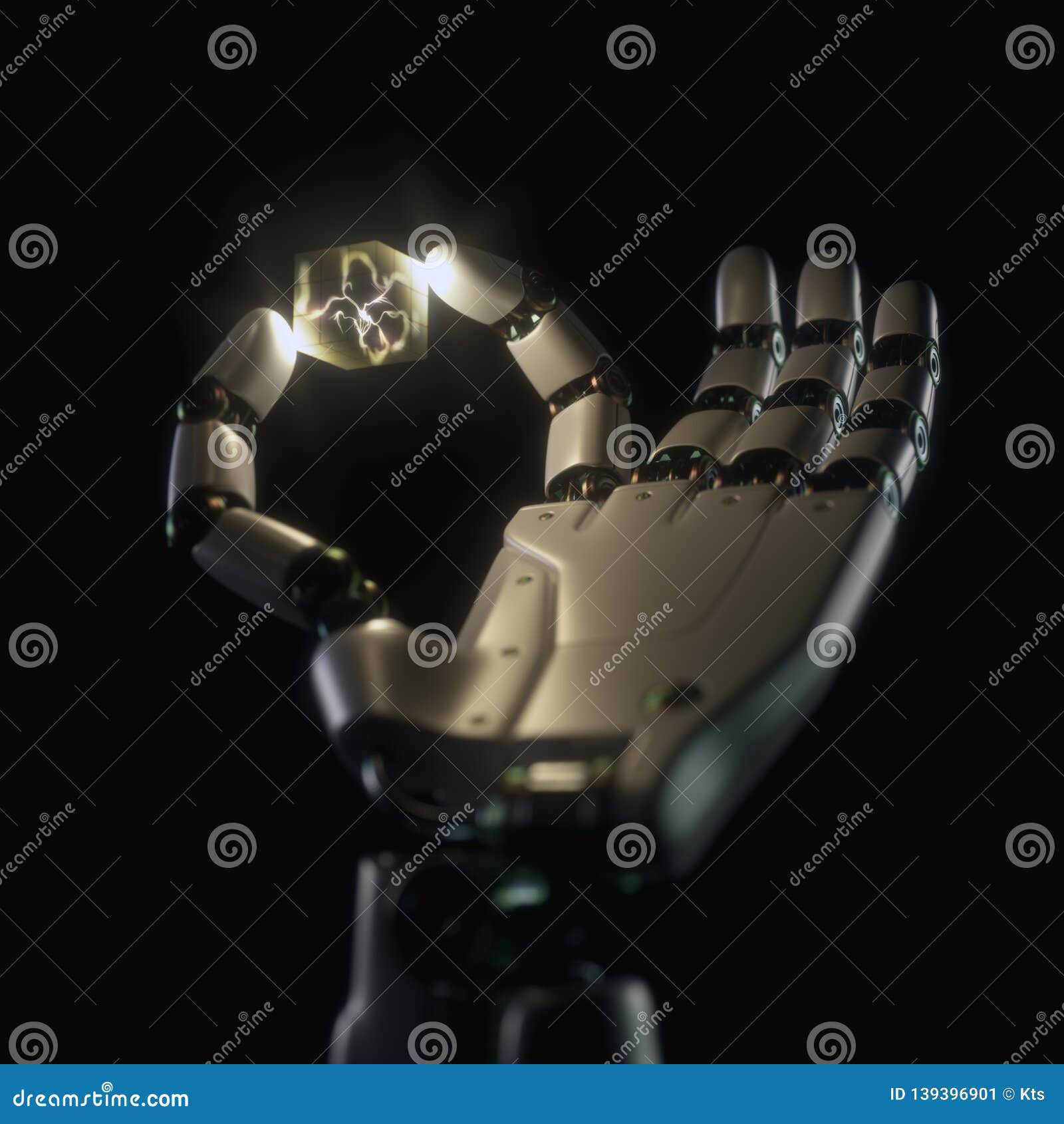 Robot Hand Artificial Intelligence Neuron Inside Stock Image - Image of ...