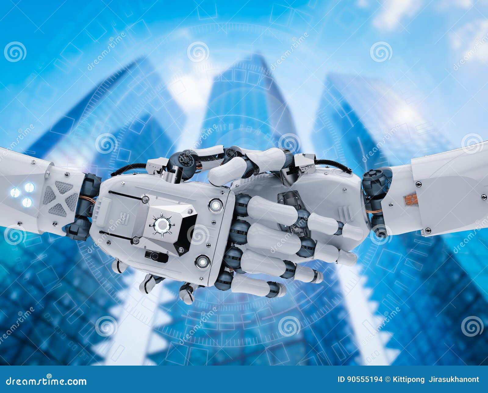 Robot Hand or Cyborg Hand Shaking Stock Photo - Image of gesture ...