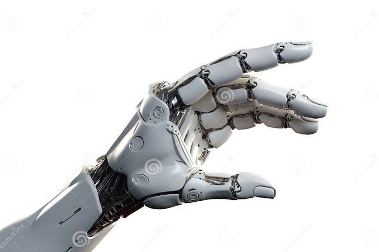 Robot Hand Exoskeleton Isolated on White Background Stock Illustration ...