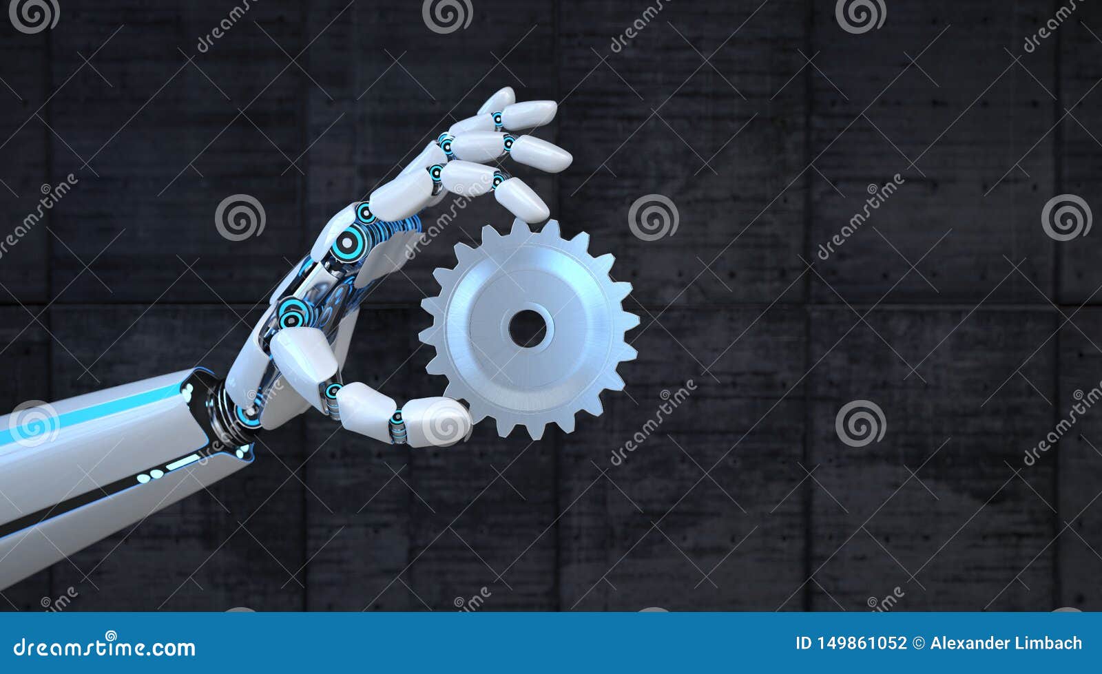 Robot Hand Gear Wheel stock illustration. Illustration of wheel - 149861052