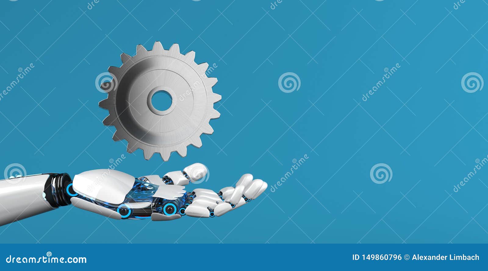 Robot Hand Gear Wheel stock illustration. Illustration of electronic ...