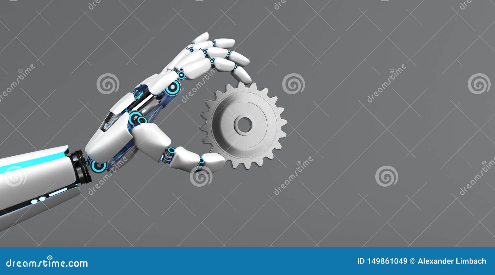 Robot Hand Gear Wheel stock illustration. Illustration of progress ...