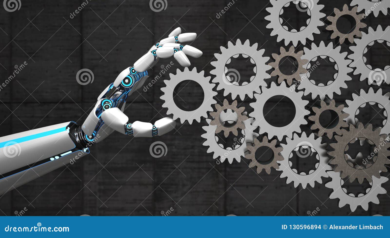 Robot Hand Gears stock illustration. Illustration of futuristic - 130596894