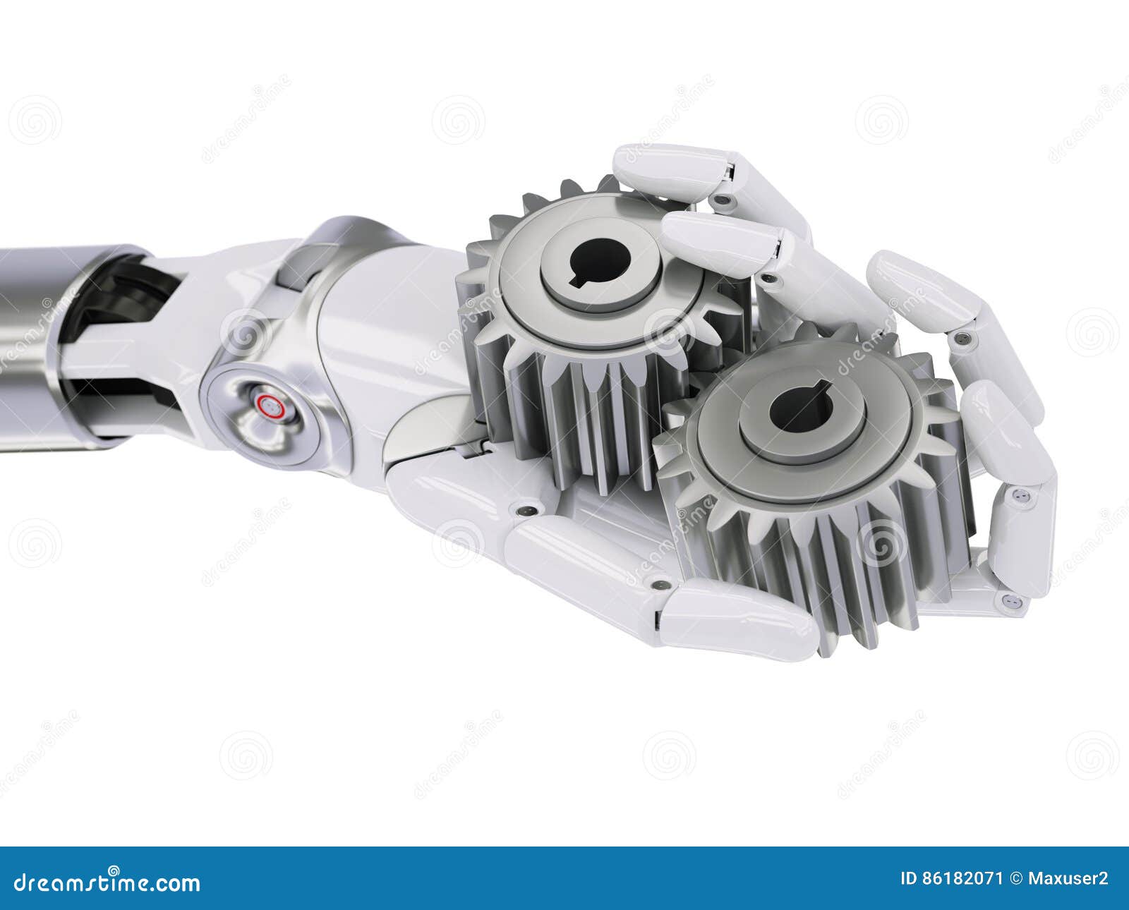 Robot Hand with Gearwheels Automation Concept 3d Illustration Stock ...