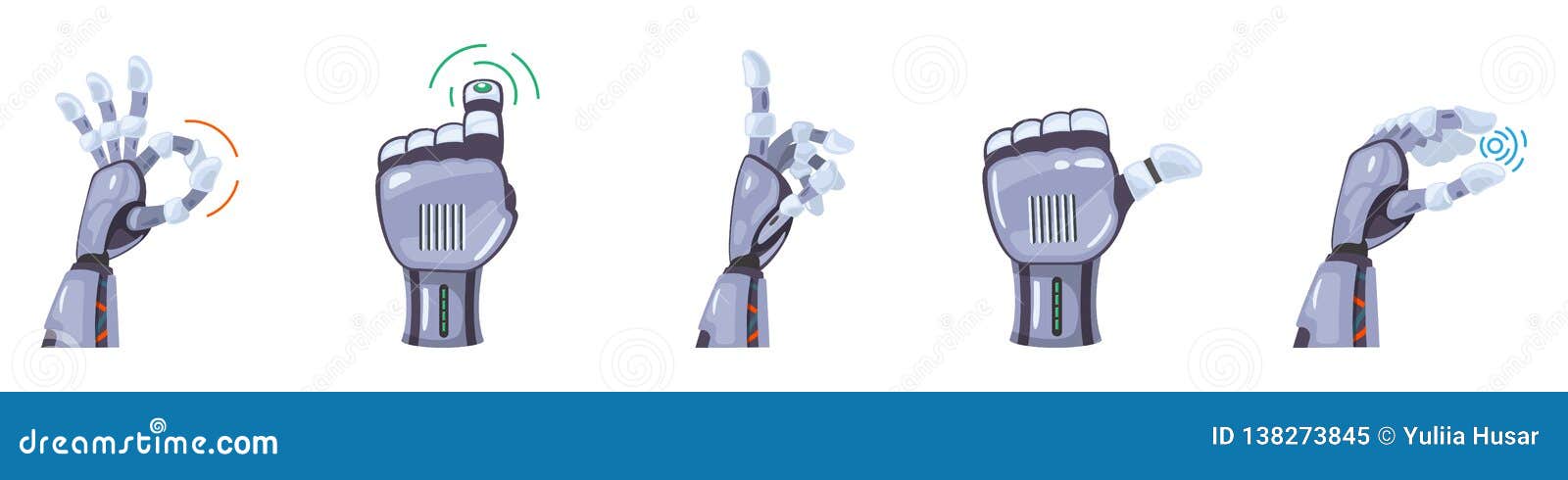 Robot Hand Gestures. Robotic Hands. Mechanical Technology Machine ...