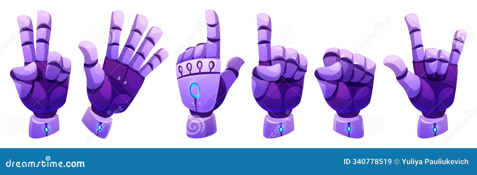 Robot hand gestures set stock illustration. Illustration of machine ...