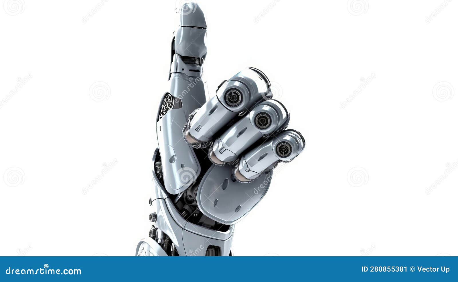 Robot Hand Giving Thumbs Up Isolated on White Background. Generative AI ...