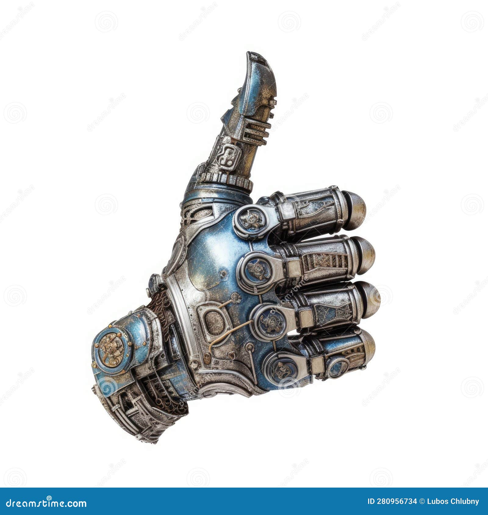 A Robot Hand Giving Thumbs Up Isolated on White Background - Generative ...