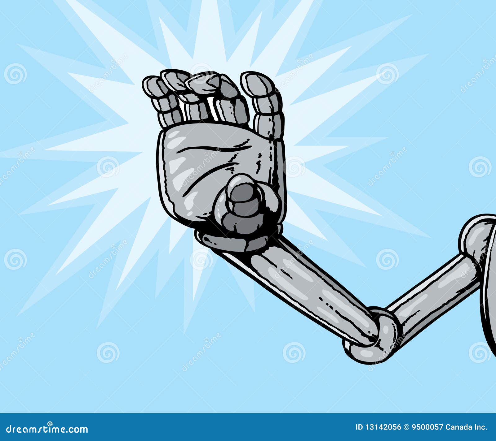 Robot Hand Grabbing or Reaching Stock Vector - Illustration of showing ...