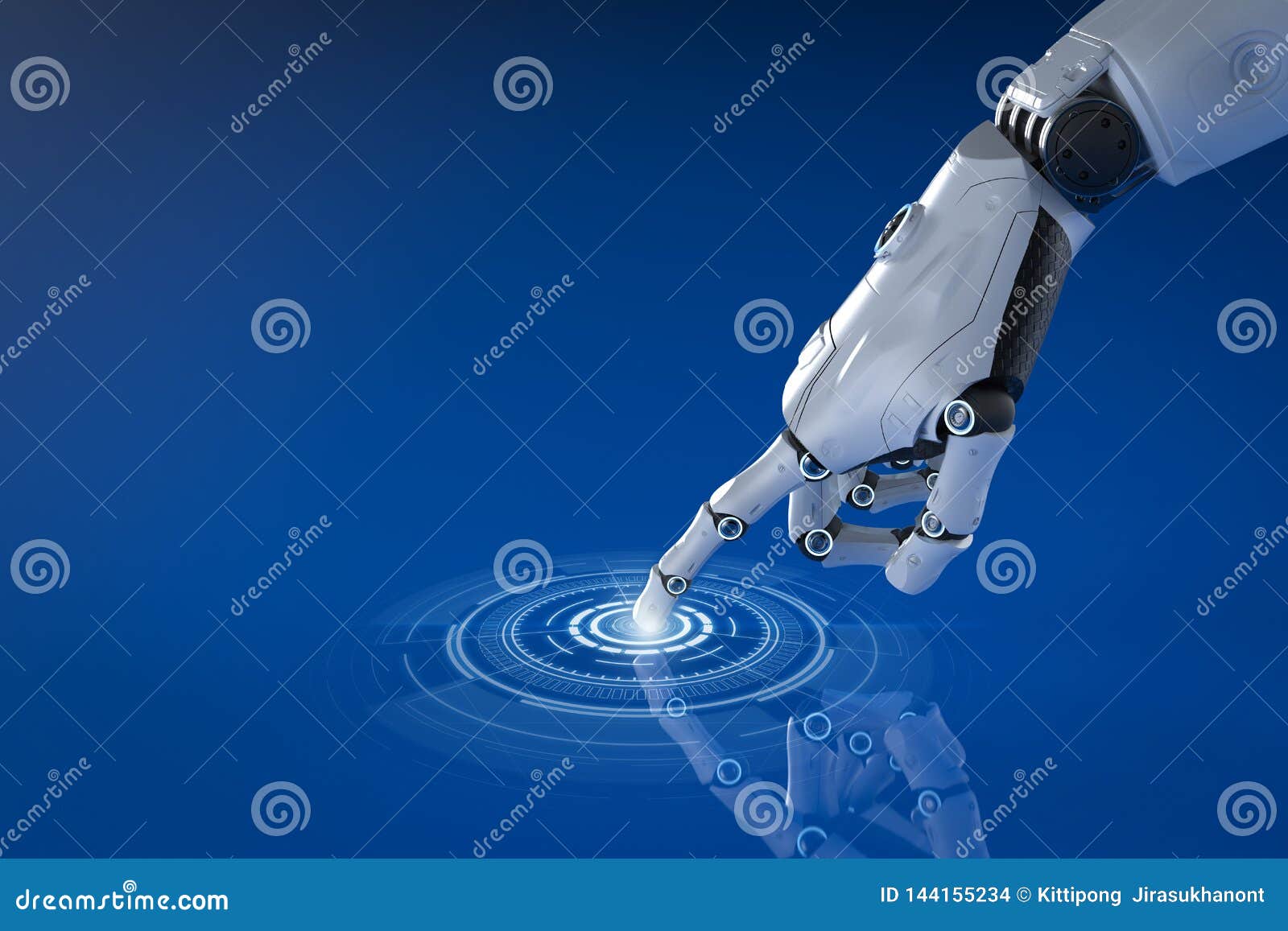 Robot Hand with Graphic Display Stock Illustration - Illustration of ...