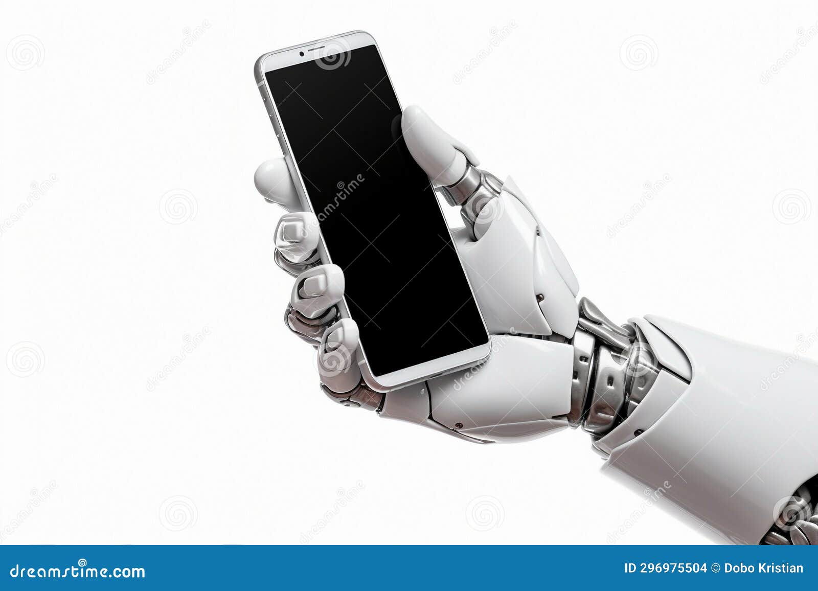Robot Hand Hold Mobile Phone Stock Illustration - Illustration of ...