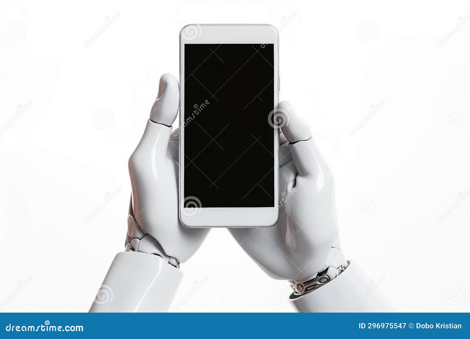 Robot Hand Hold Mobile Phone Stock Illustration - Illustration of ...
