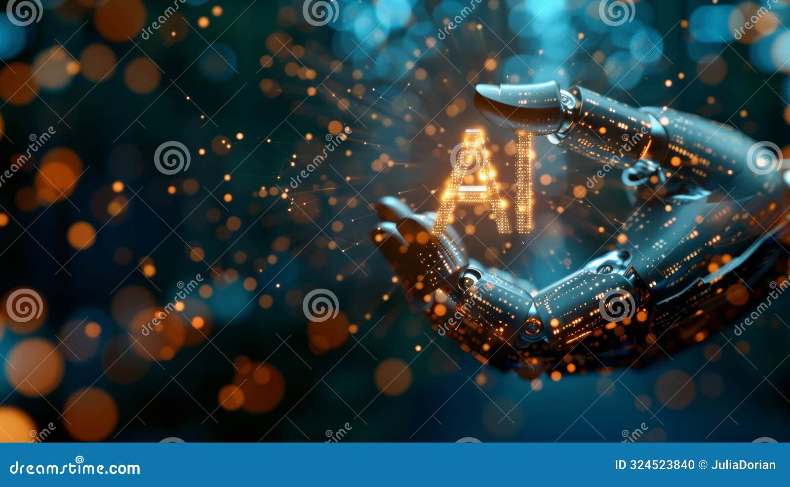 Robot Hand Holding Ai Letters Symbolizing Advancements in Artificial ...