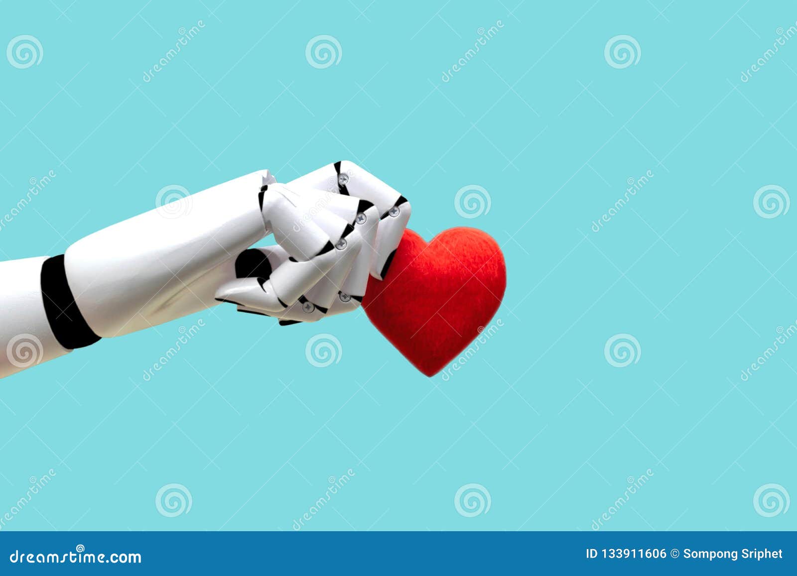 Robot Hand Holding Heart Medical Technology Future Stock Photo - Image ...