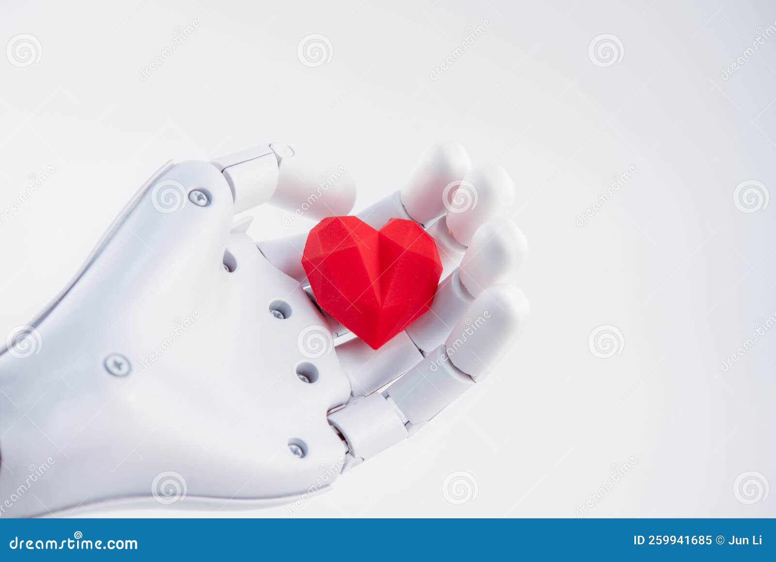 Robot Hand Holding Red Heart,white Background Stock Image - Image of ...