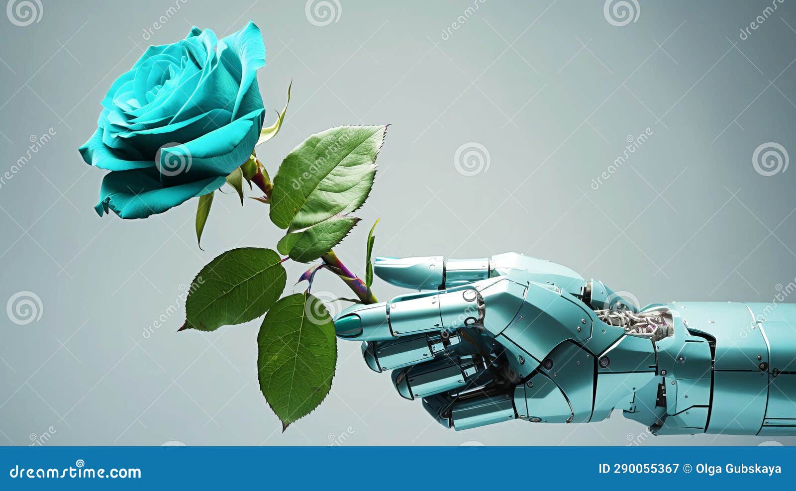 Robot Hand Holding a Rose. AI Generated. Stock Image - Image of love ...