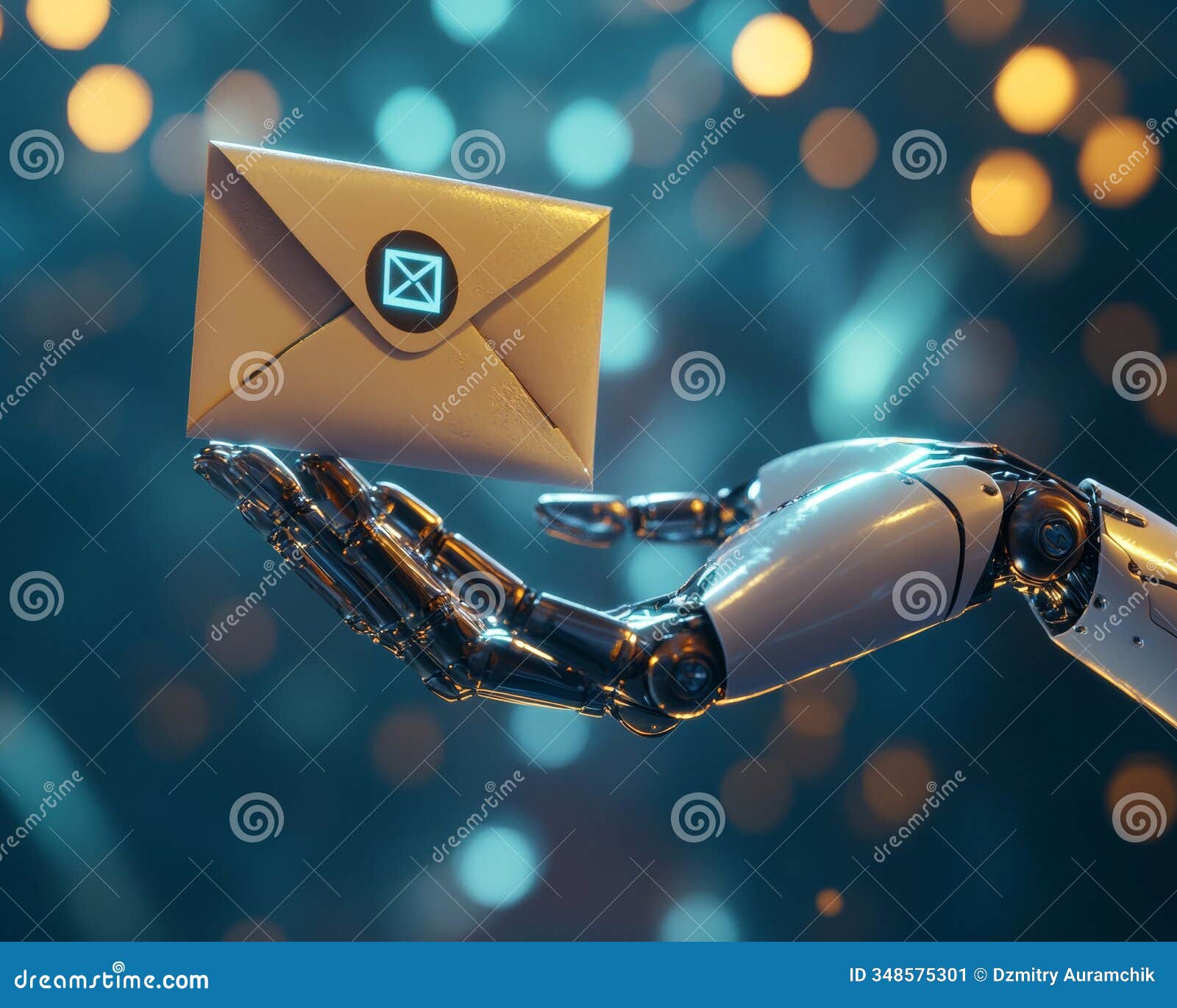 A Robot Hand Holding a Shining Email Icon, Symbolizing the Future of ...